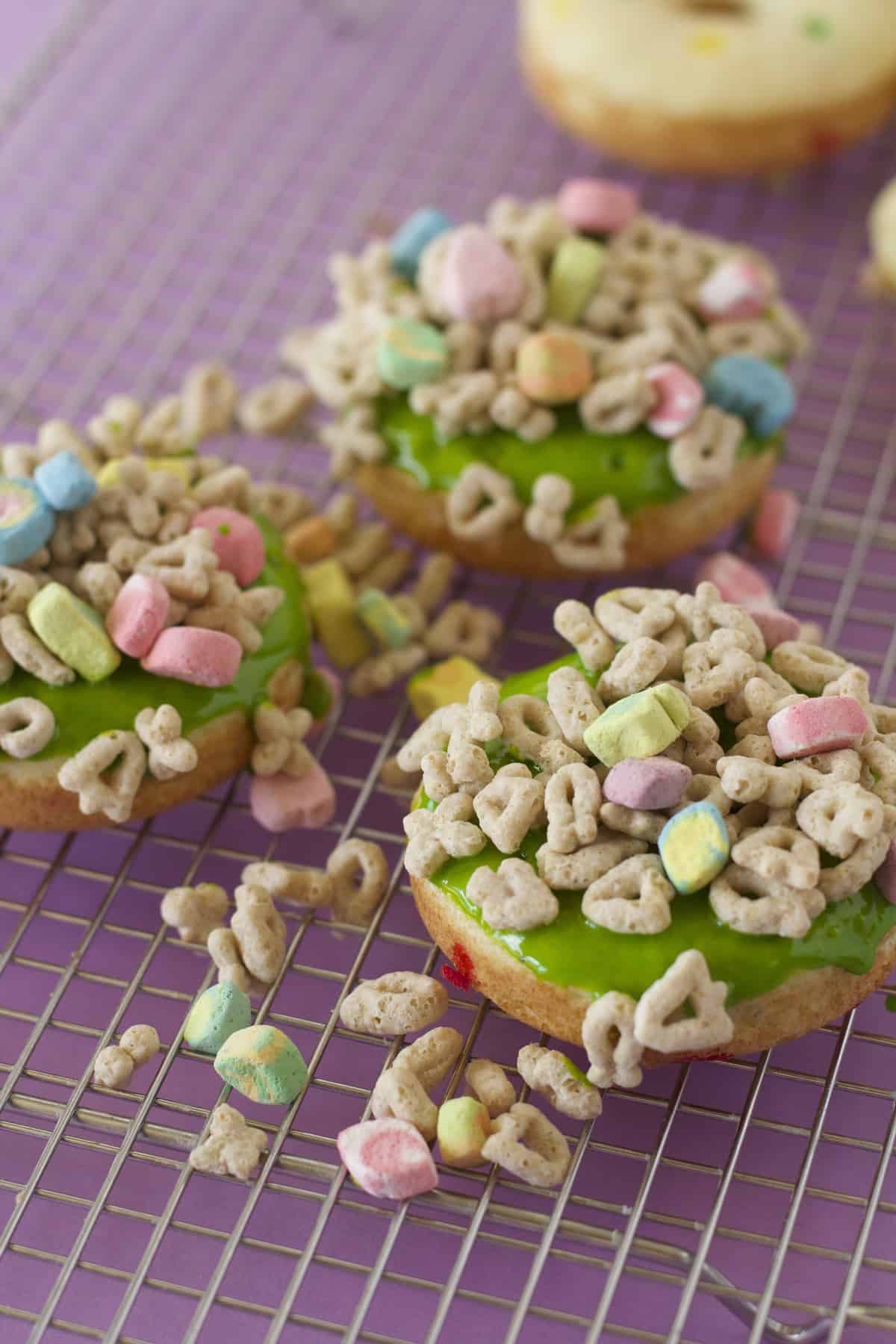 Cereal Donuts With Lucky Charms | St Patrick Day Recipes